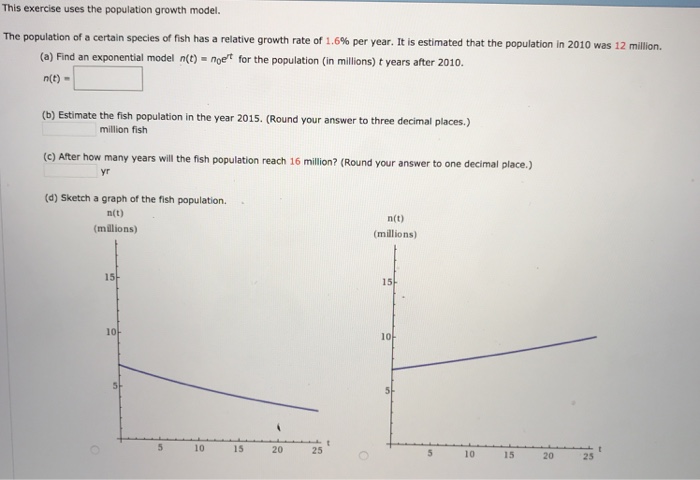 Solved This exercise uses the population growth model. The | Chegg.com