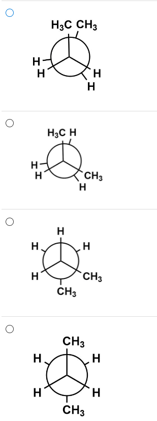 Solved Which of the following represents butane viewed along | Chegg.com