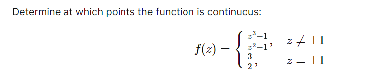 Solved Determine at which points the function is continuous: | Chegg.com