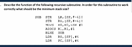Describe the function of the following recursive | Chegg.com