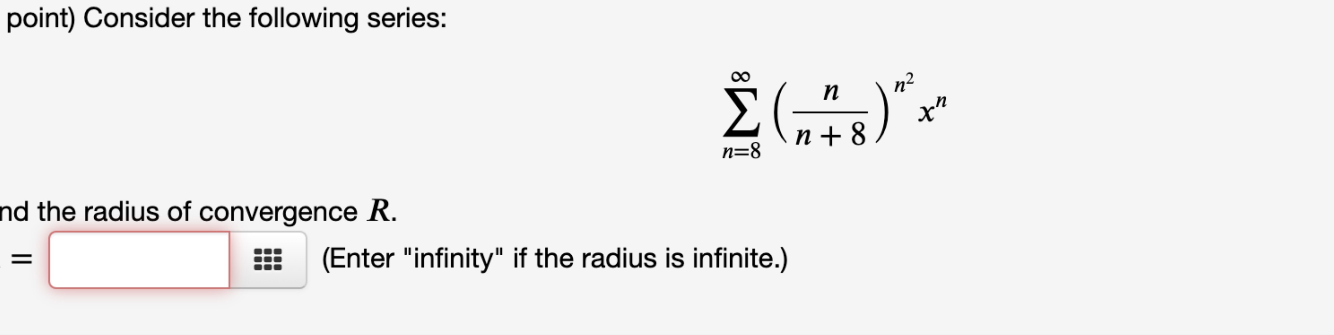 Solved point) ﻿Consider the following | Chegg.com