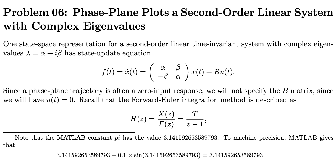 Problem 06: Phase-Plane Plots a Second-Order Linear | Chegg.com