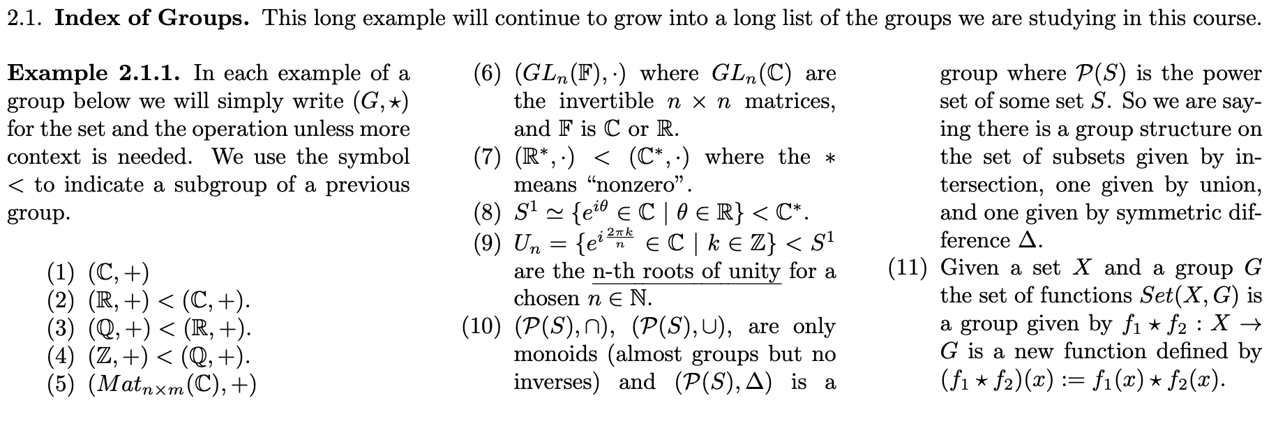 Solved Exercise 2.2.2. For as many of the groups in example | Chegg.com