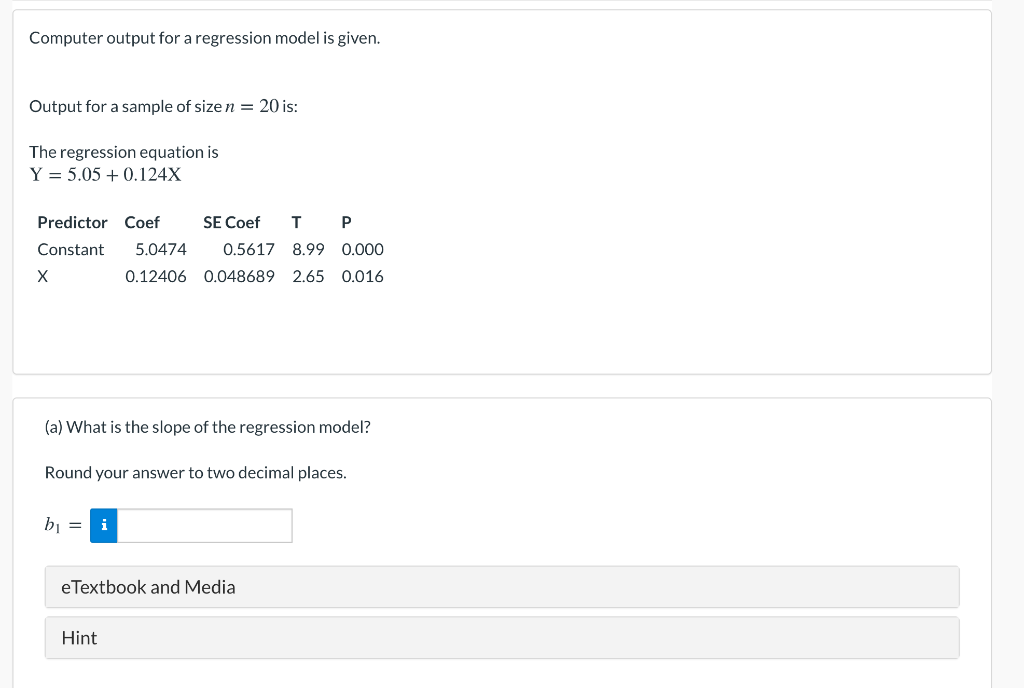 Solved Computer output for a regression model is given. | Chegg.com