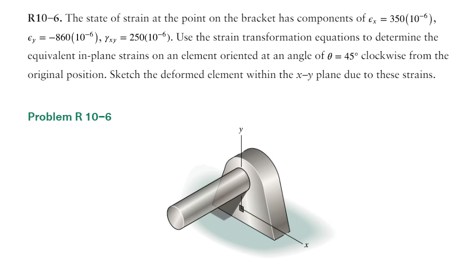Solved R10-6. ﻿The state of strain at the point on the | Chegg.com