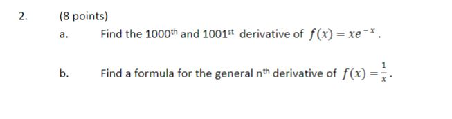 Solved 2. (8 points) a. Find the 1000th and 1001st | Chegg.com