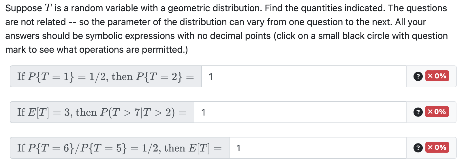 Solved Suppose T is a random variable with a geometric | Chegg.com