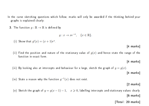 In the curve sketching questions which follow, marks | Chegg.com