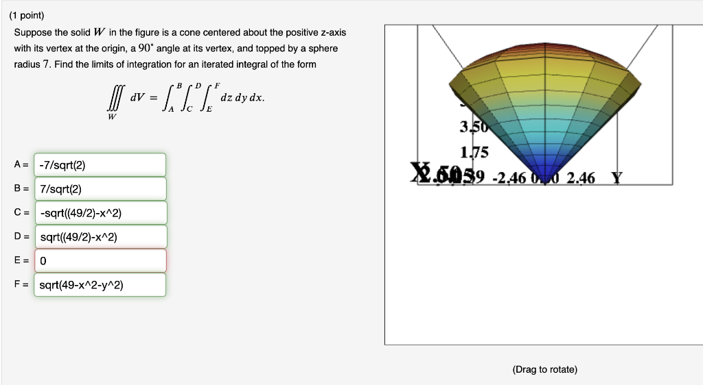 [solved] 1 Point Suppose The Solid W In The Figur