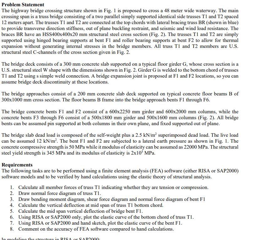Problem Statement The highway bridge crossing | Chegg.com