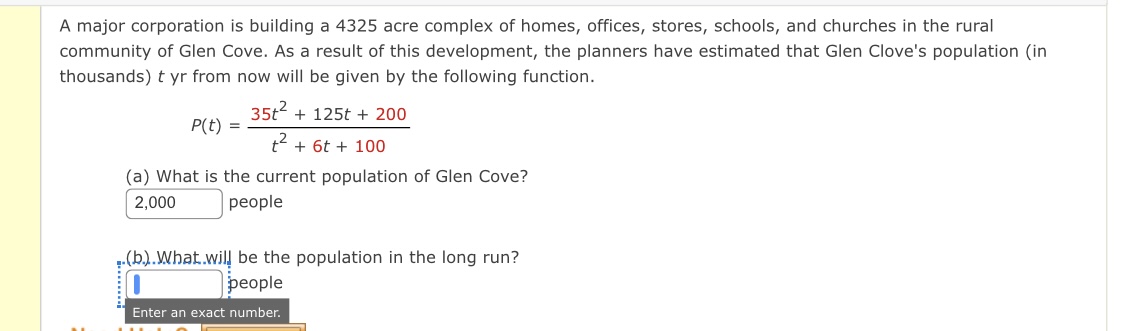 Solved A major corporation is building a 4325 acre complex | Chegg.com