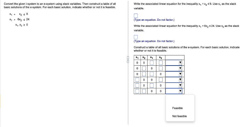 Solved Convert the given i-system to an e-system using slack | Chegg.com