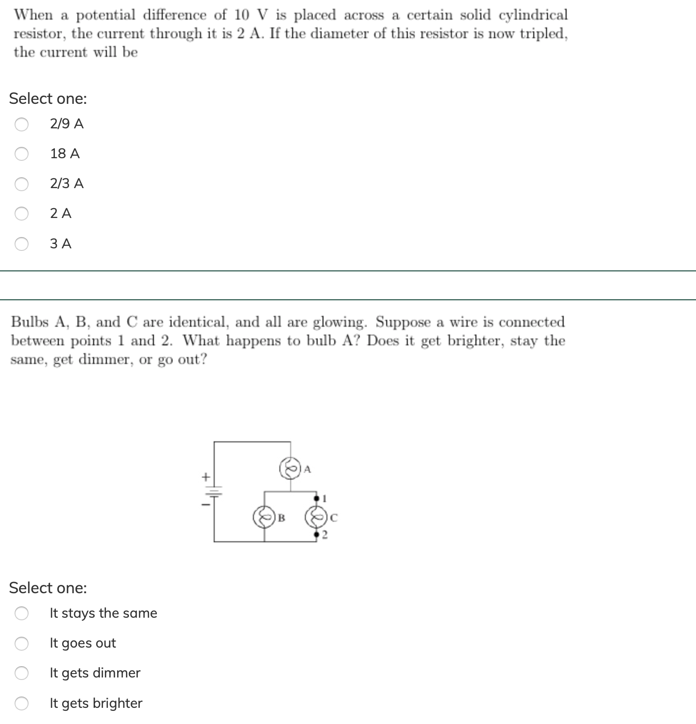 Solved The figure shows two connected wires that are made of | Chegg.com
