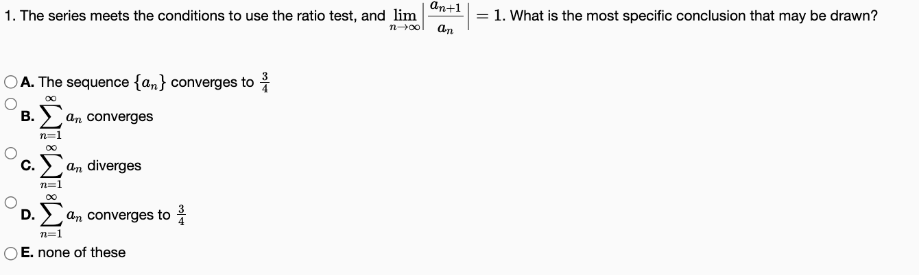 The series meets the conditions to use the ratio | Chegg.com