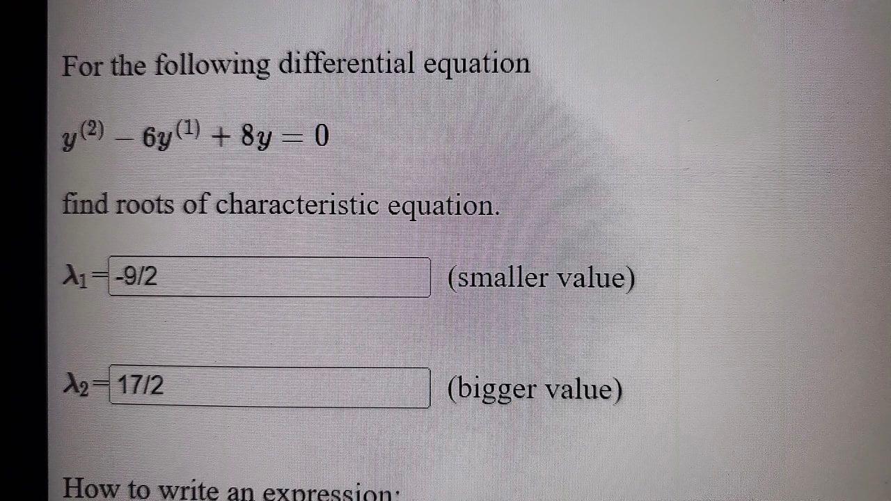 Solved For the following differential equation | Chegg.com