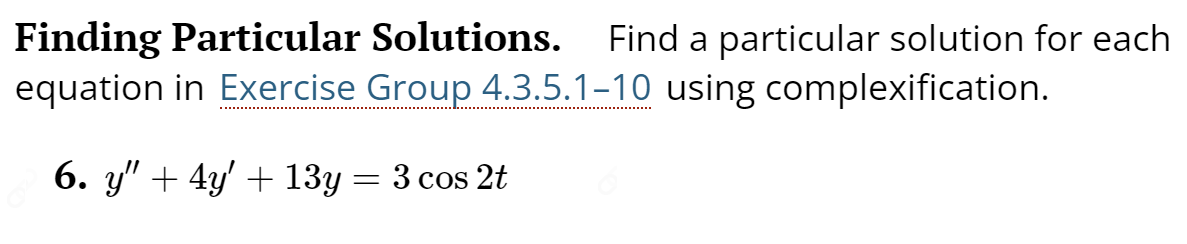 Solved Finding Particular Solutions. Find a particular | Chegg.com