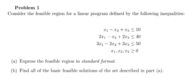 Solved Problem 1 Consider the feasible region for a linear | Chegg.com