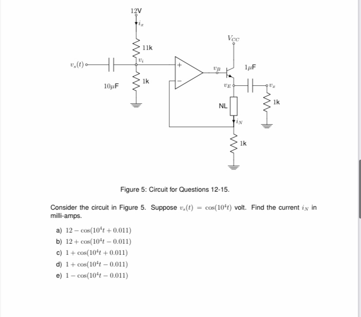 Solved Figure 5: Circuit for Questions 12-15. Consider the | Chegg.com
