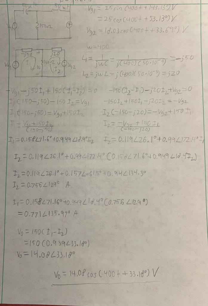Solved Q5: Use the mesh-current method to find the steady | Chegg.com