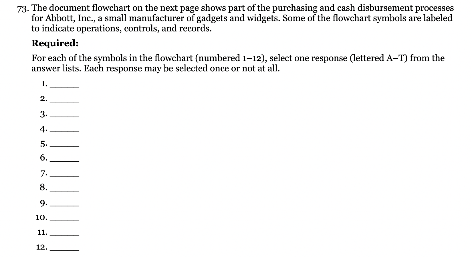 Solved 73. The document flowchart on the next page shows | Chegg.com