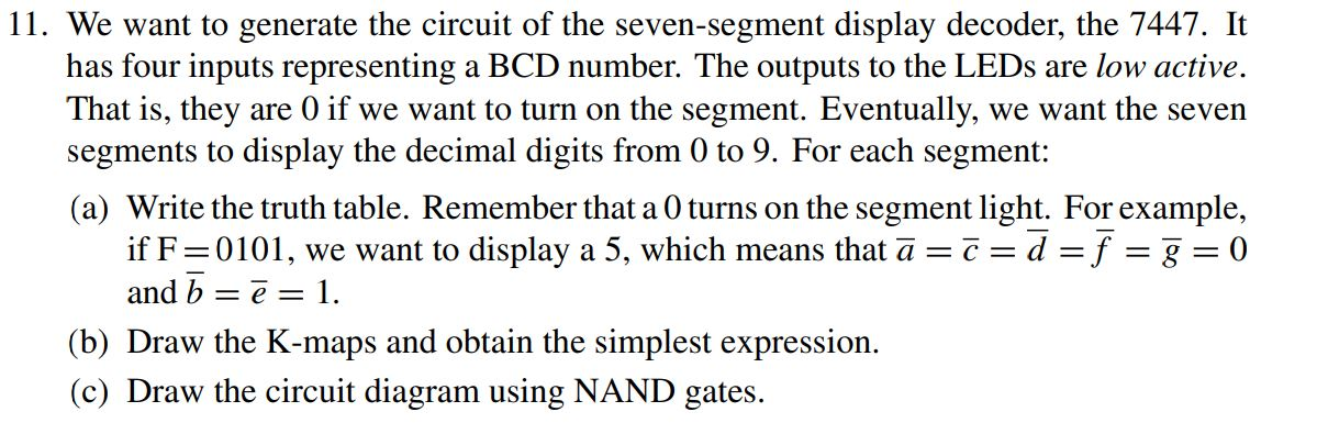 Solved 11. We want to generate the circuit of the | Chegg.com