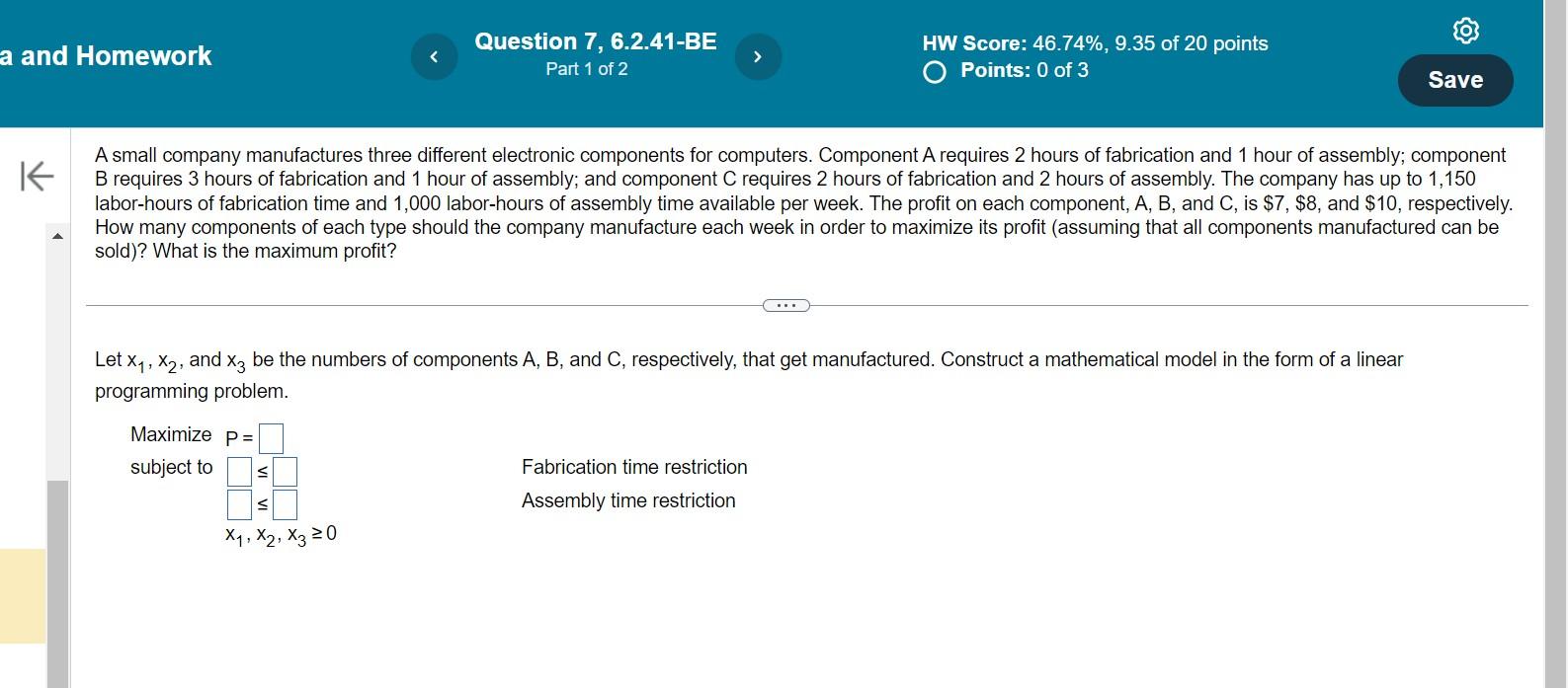 Solved A small company manufactures three different | Chegg.com