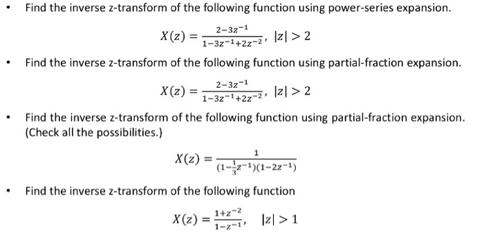 Solved .Find the inverse z-transform of the following | Chegg.com
