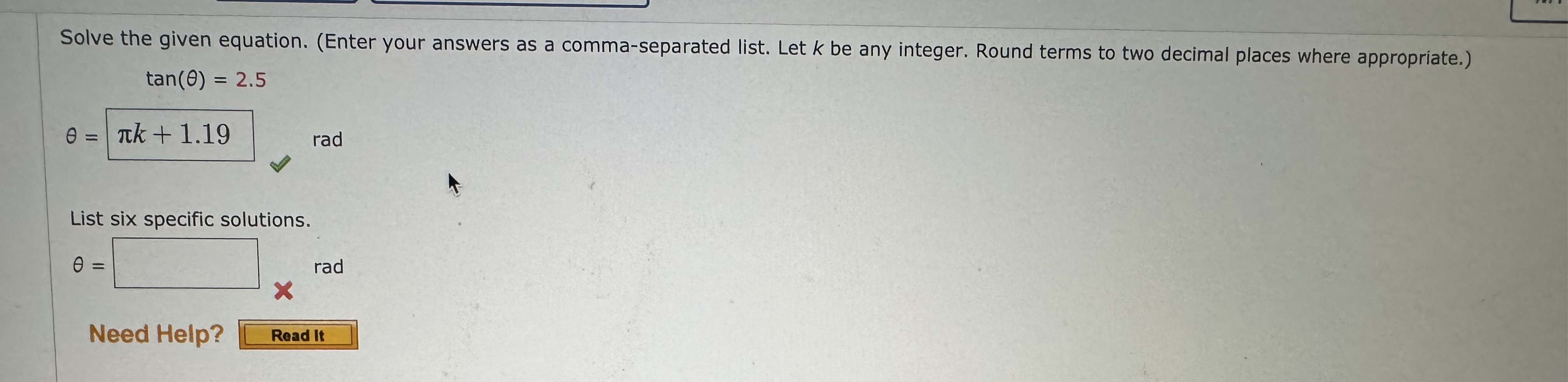Solved Solve the given equation. (Enter your answers as a | Chegg.com