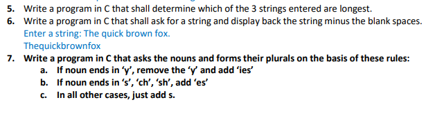Solved Can anyone help me answer these questions in " C | Chegg.com