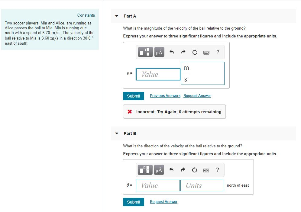 Solved Part A Constants Find the magnitude of the initial | Chegg.com