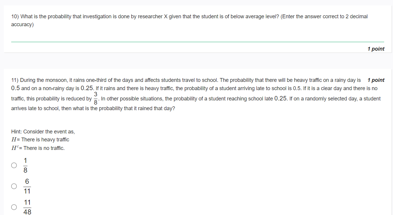 Solved 10) What is the probability that investigation is | Chegg.com