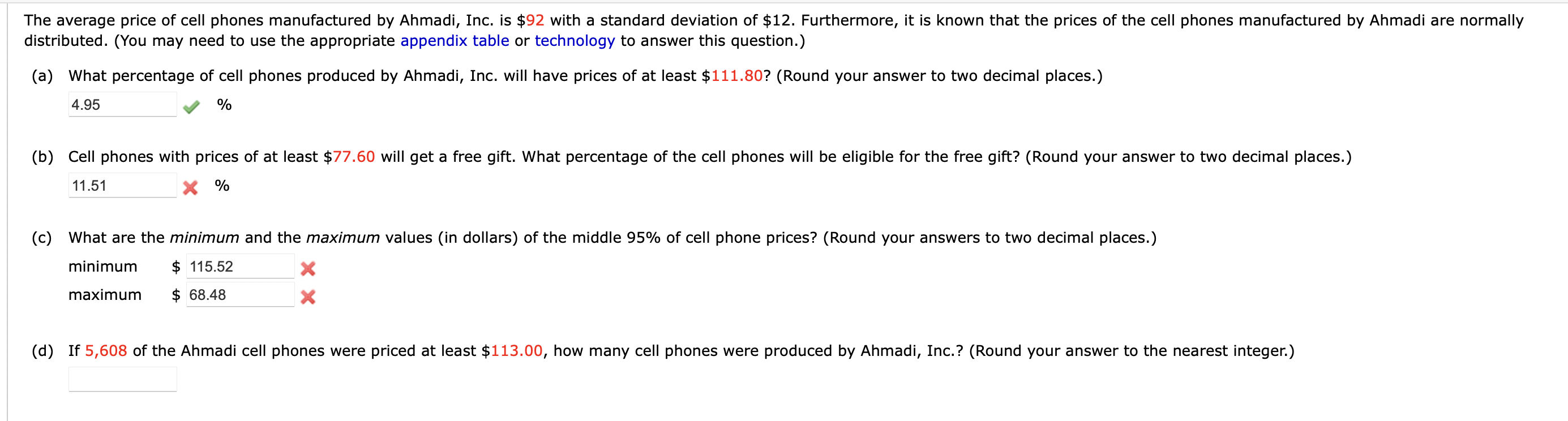 Solved distributed. (You may need to use the appropriate | Chegg.com