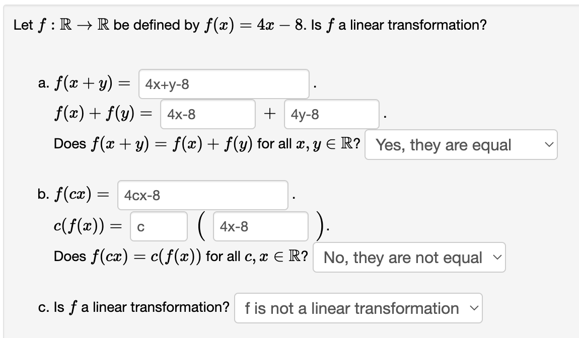 Solved Let f: R → R be defined by f(x) = 4x – 8. Is f a | Chegg.com