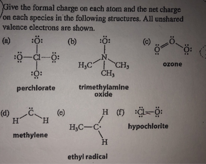 Solved Give the formal charge on each atom and the net | Chegg.com