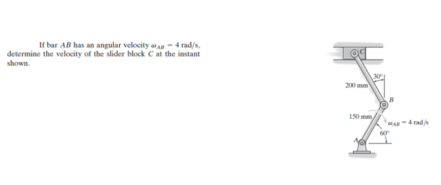 Solved If bar AB has an angular velocity AB = 4 rad/s, | Chegg.com