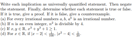 Solved Write each implication as universally quantified | Chegg.com
