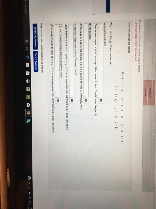 Solved Consider The Vectors A Vector 4i Vector J Vector