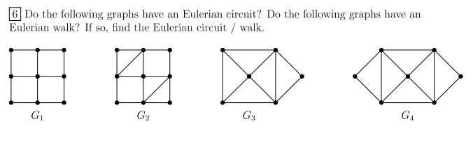 Solved 6 Do the following graphs have an Eulerian circuit? | Chegg.com