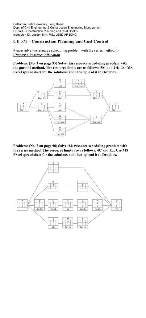 Solved Solve this resource scheduling problem with parallel | Chegg.com