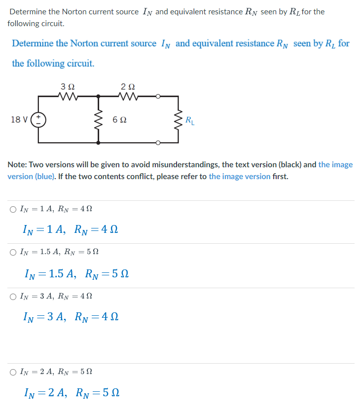 Solved Determine the Norton current source IN and | Chegg.com