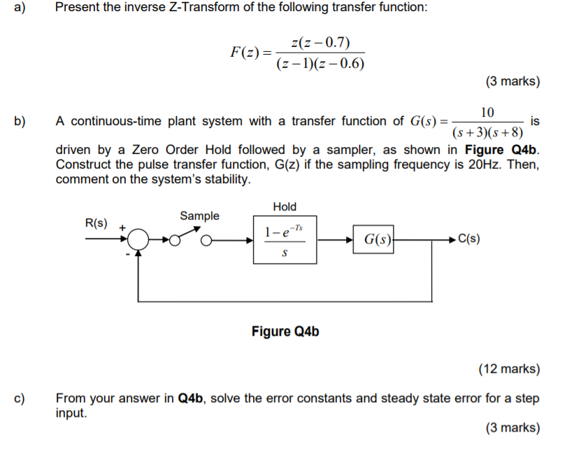 Solved a) Present the inverse Z-Transform of the following | Chegg.com