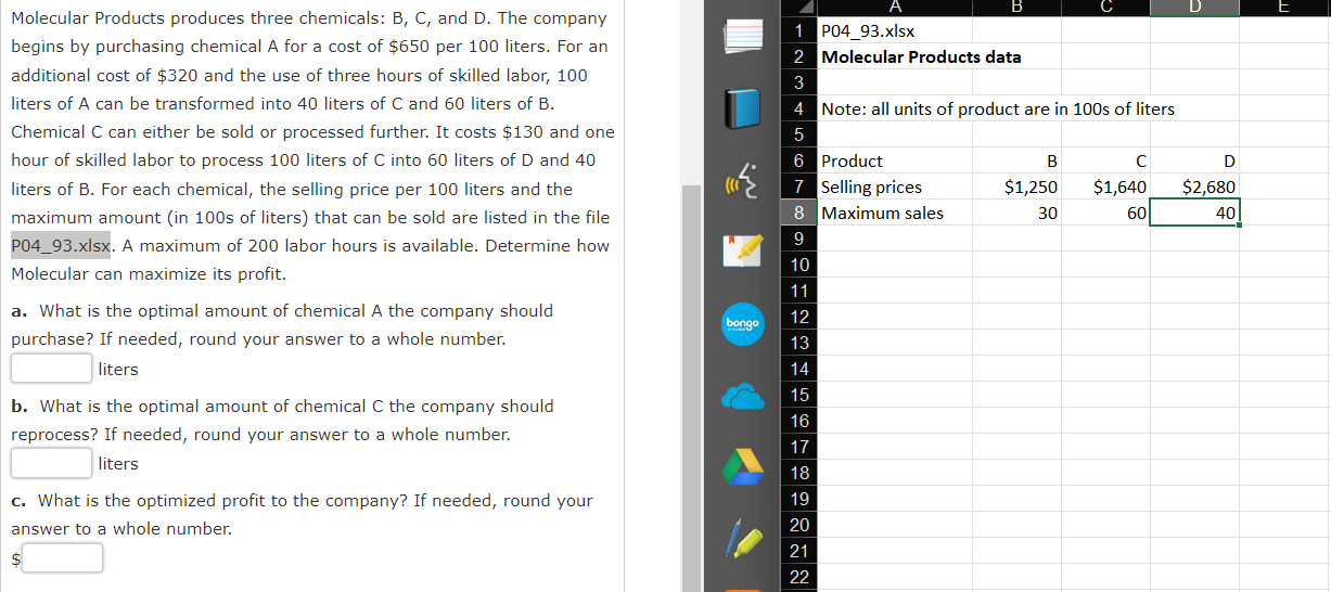 Solved Do parts a, ﻿b, ﻿and c based on the excel file, | Chegg.com