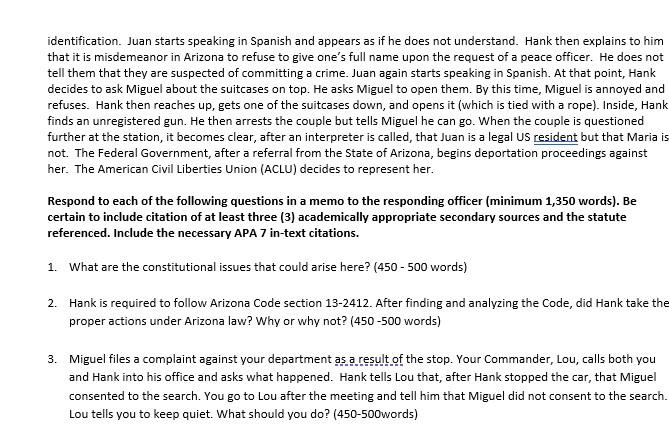 You are a Customs patrol officer on the border | Chegg.com