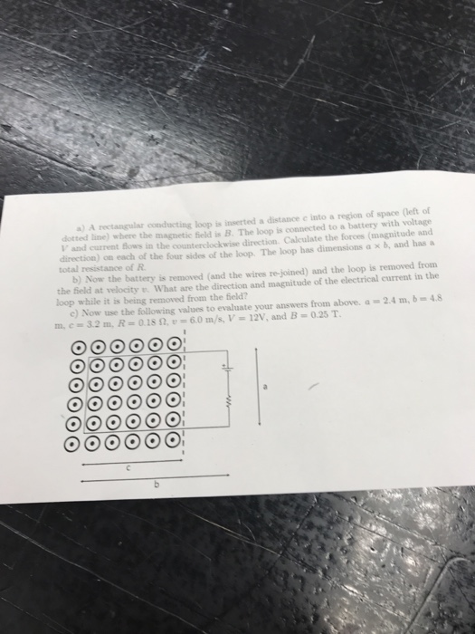 Solved a) A rectangular conducting loop is inserted a | Chegg.com