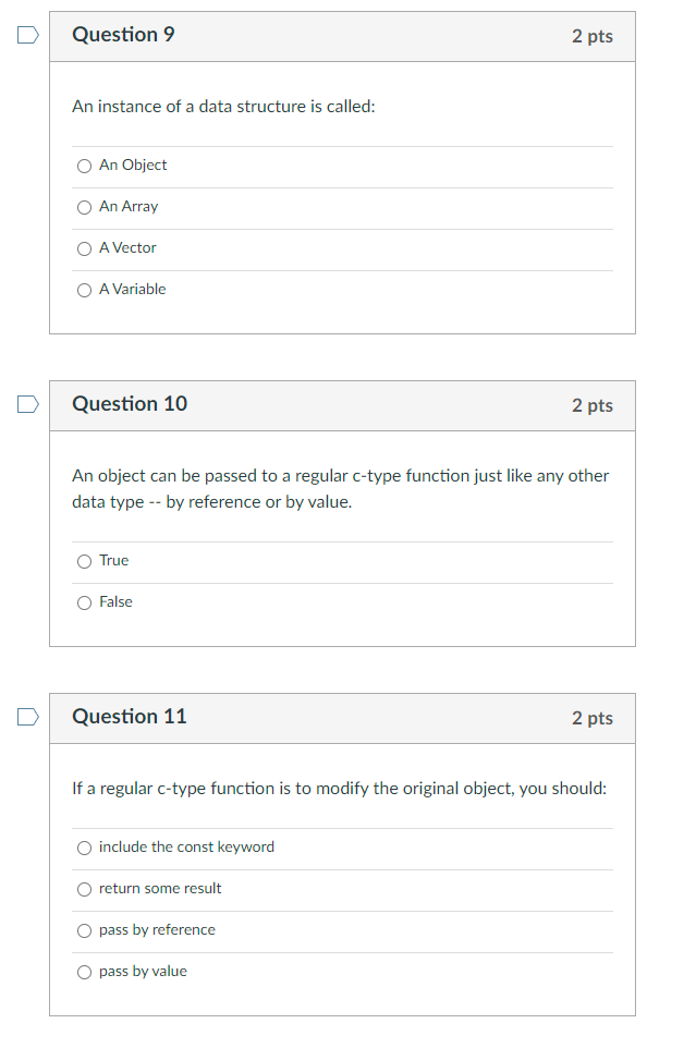 Solved Question 92 ﻿ptsan Instance Of A Data Structure Is 