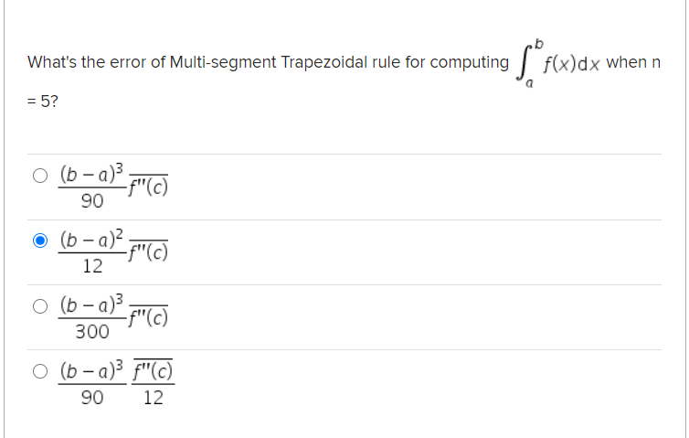 Solved What's the error of Multi-segment Trapezoidal rule | Chegg.com
