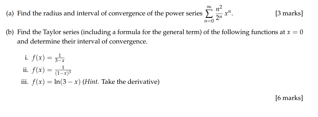 (a) Find the radius and interval of convergence of | Chegg.com