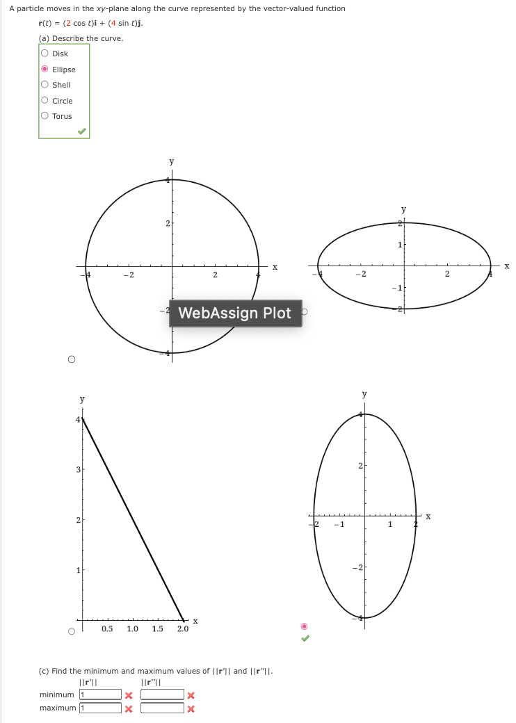 Solved particle moves in the xy-plane along the curve | Chegg.com