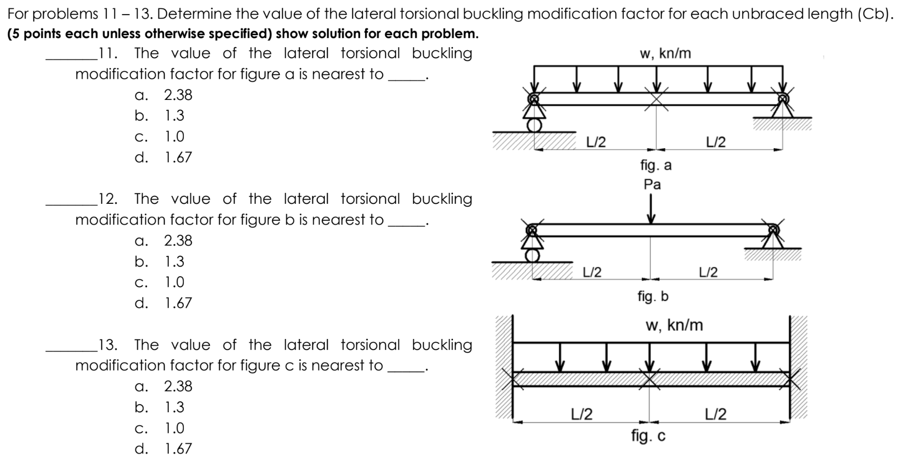 Solved For problems 11-13. Determine the value of the | Chegg.com
