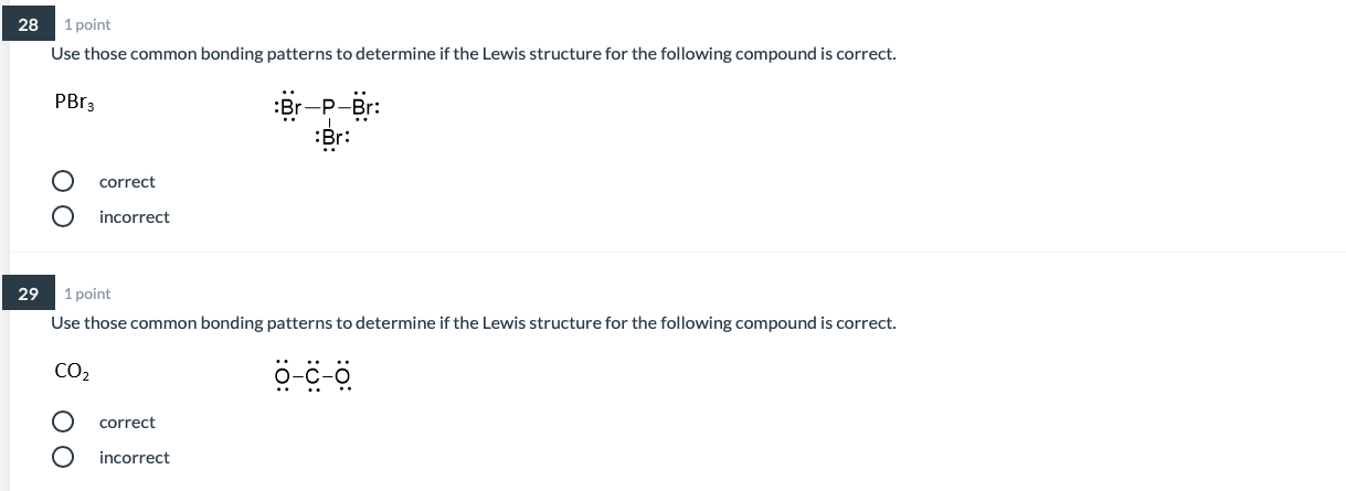 Solved 26 1 point Use those common bonding patterns to | Chegg.com